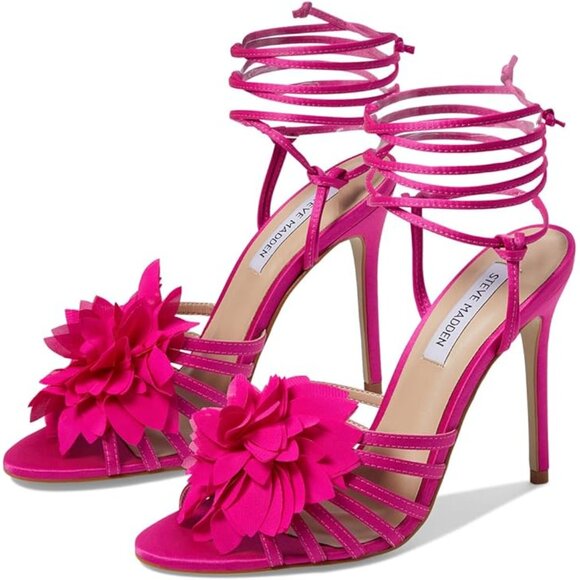 Steve Madden | Shoes | Steve Madden Jolisa Satin Flower Fuscia Pink ...